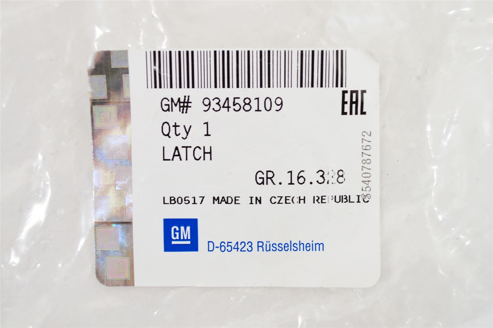 GENUINE Vauxhall Vivaro Renault Trafic Tailgate Lock Latch 93458109 NEW ...