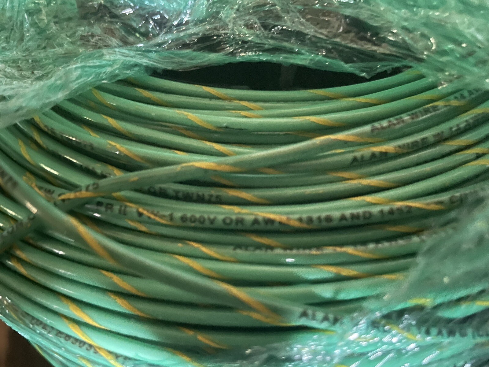100’ Omni Cable M514ST-04 THHN/THHW-2 14 AWG Stranded Green w/Yellow ...