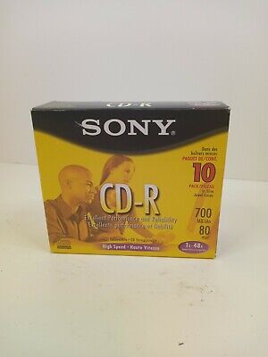 SONY CD-R 10CD80L3 700MB/Mo 1x-48x CD-R 10/PACK 80min New | eBay