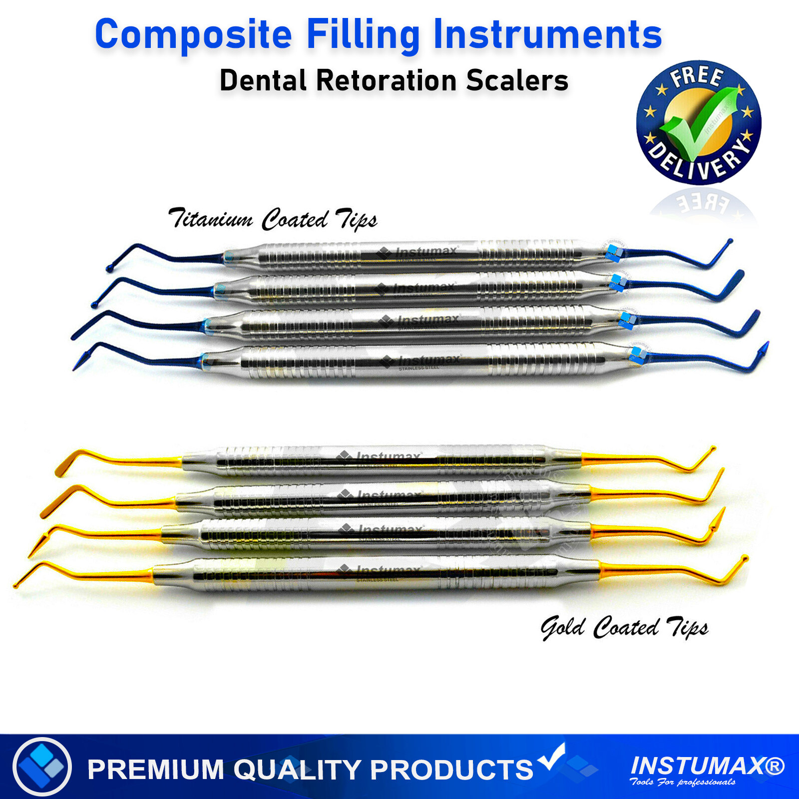 Restorative Composite Filling Instruments Light Weight Titanium Coated ...