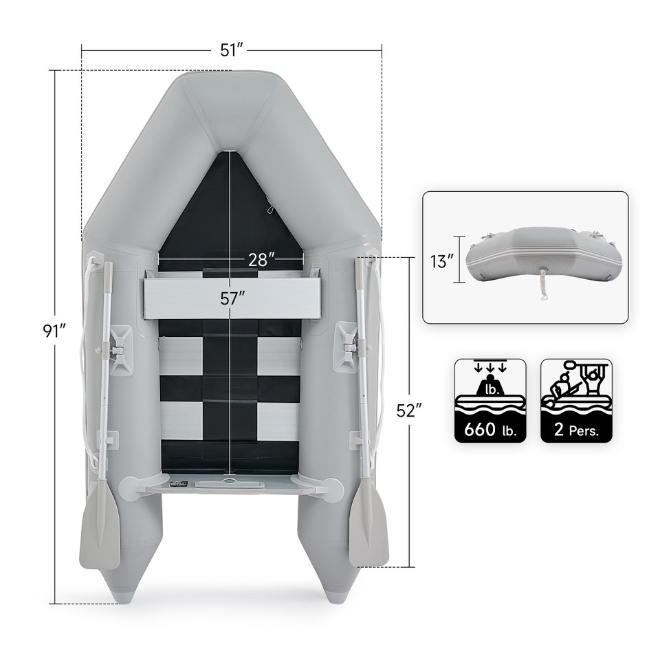 7.5ft/10ft Inflatable Boat Raft Fishing Dinghy Tender Pontoon Rescue ...