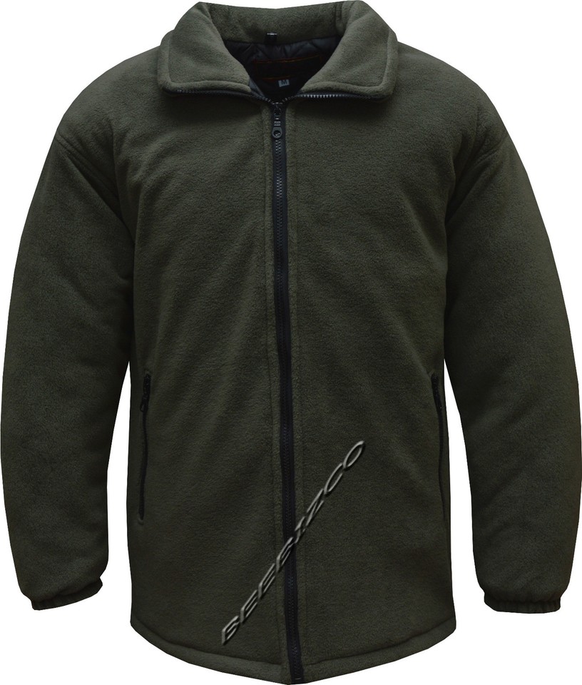 New Men's / Ladies Thick Quilted Padded Warm Anti Pill Fleece Jacket S ...