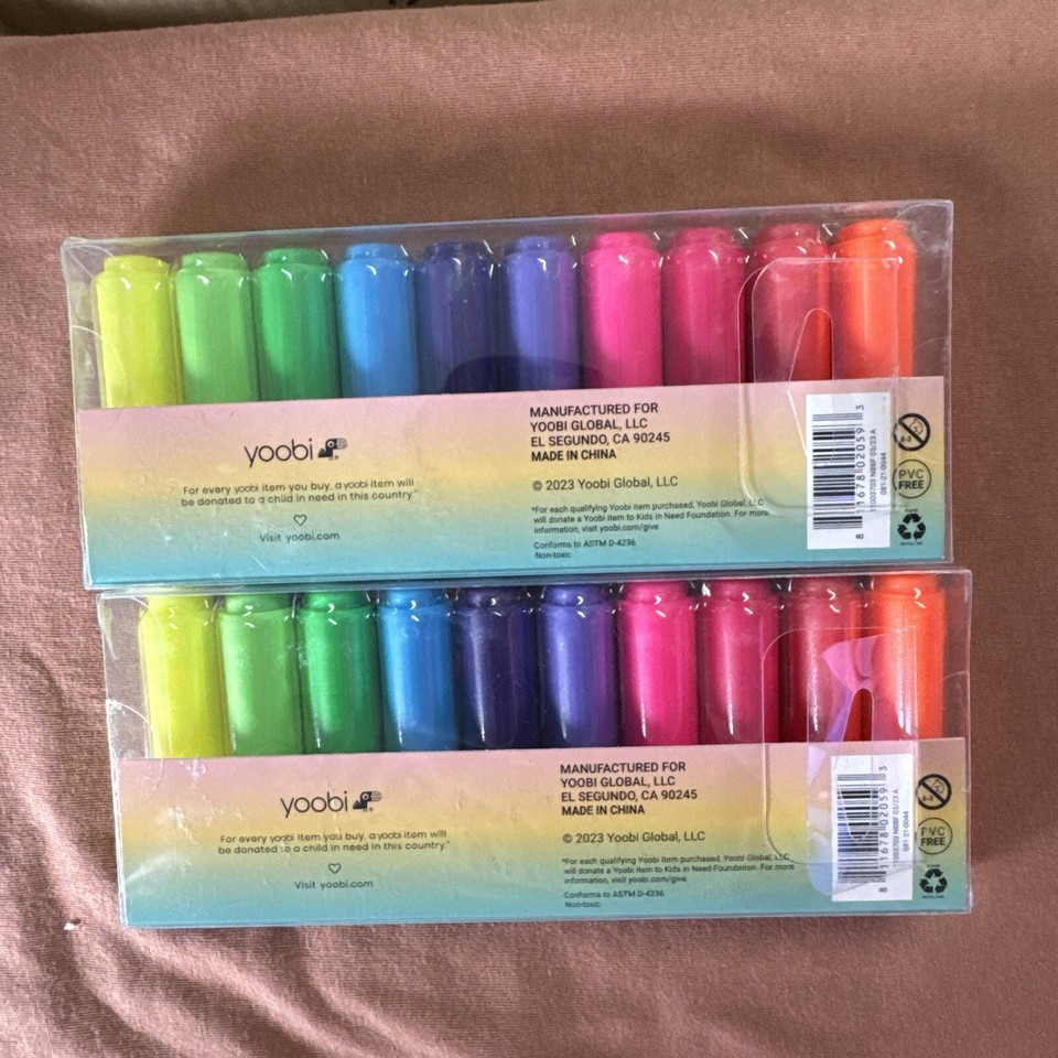 Yoobi Multicolor Mini Highlighters 10 Lot of 2 Pack, Non-Toxic Colored ...