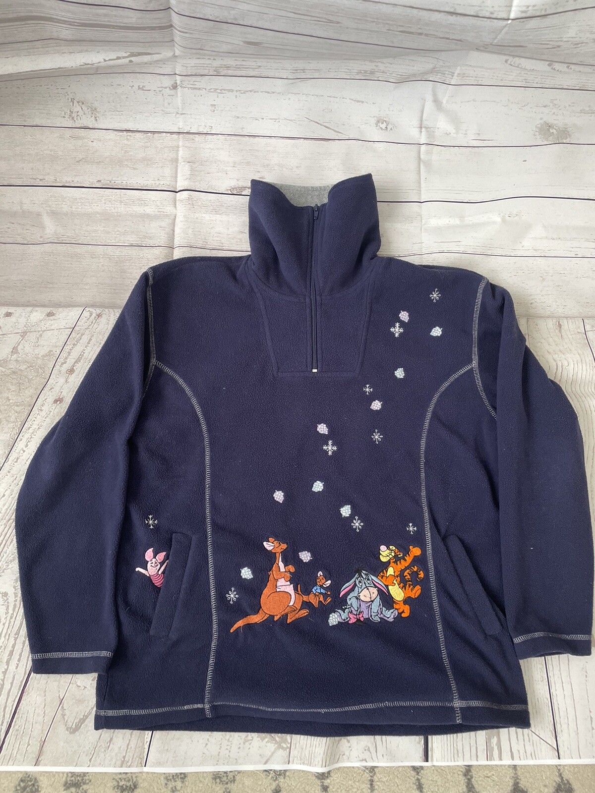 Vtg The Disney Catalog Eyore Tigger Piglet Fleece Zip… - Gem