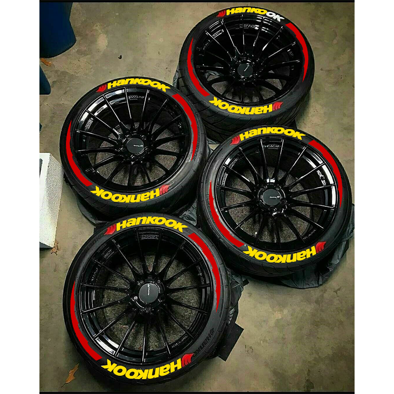 8 Sets HANKOOK Tire Lettering Sticker For 15"-24" Wheels Decals 1.38 ...