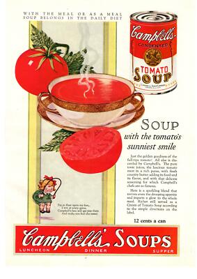 1927 Campbell's Tomato Soup Kid Jumping Rope 12 Cents A Can Camden NJ ...