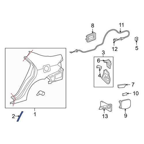 For Toyota Corolla 2009-2013 Toyota 5874202130 Rear Left Stone Guard | eBay
