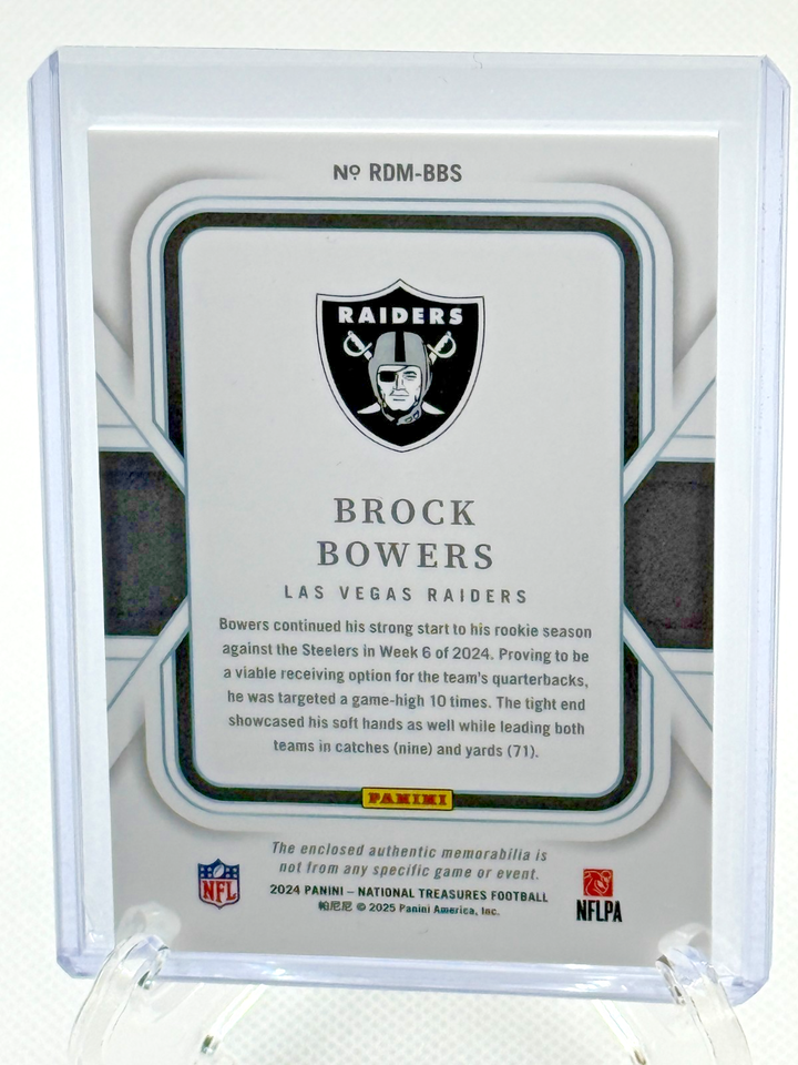 2024 National Treasures Brock Bowers RC Patch Gold #/35 Raiders | eBay