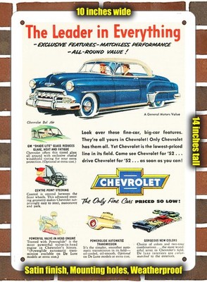 Metal Sign - 1952 Chevrolet Bel Air - 10x14 inches | eBay
