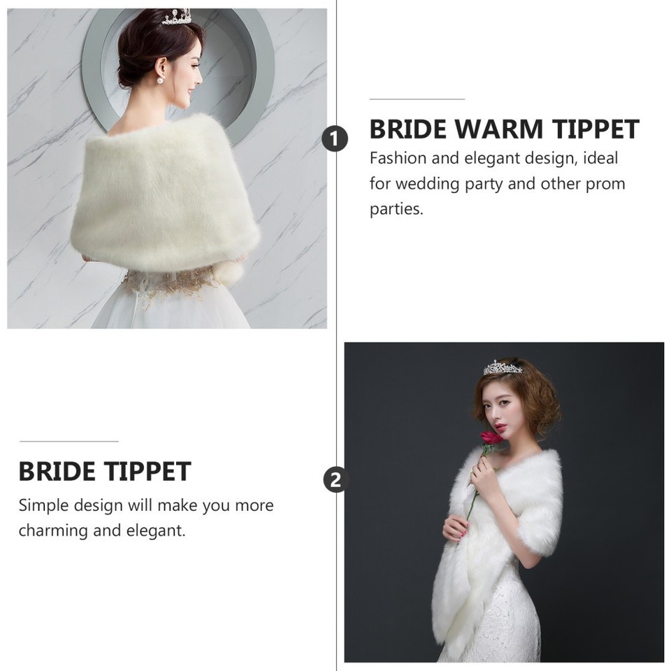 1pc Bridal Wool Shawl Wedding Bride Dress Winter Thick Warm Shawl ...