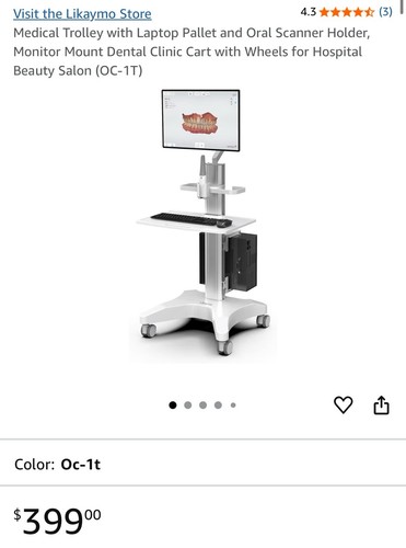Medical Trolley with Laptop Pallet and Oral Scanner Holder, Monitor ...