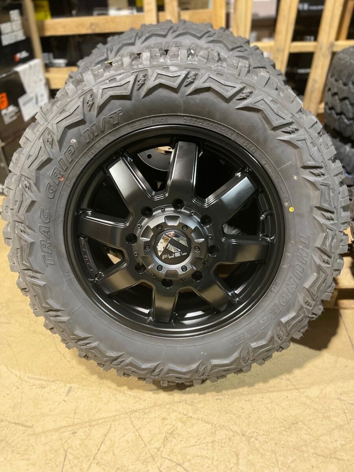 20" Fuel Maverick Dually D436 Wheels 35" MT Tires 8x200 2019+ Dodge Ram ...