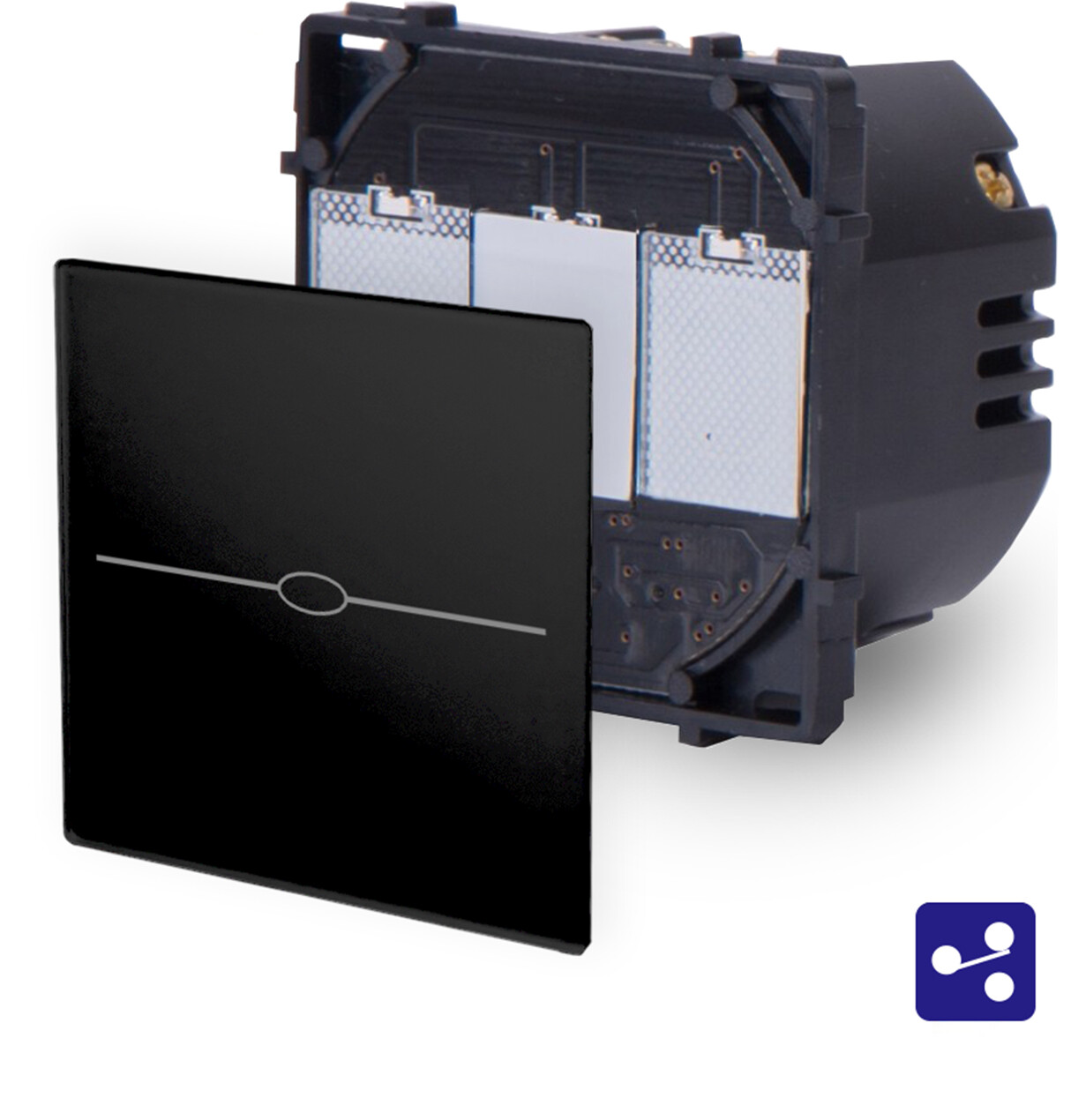 Touch Lichtschalter Steckdose Wechselschalter Dimmer Glas Schwarz LUXUS ...