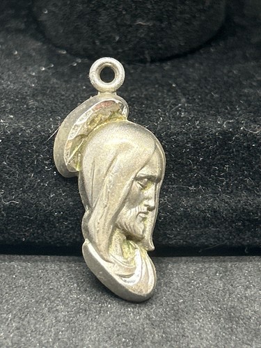 925 Vintage Sterling Silver Jesus Christ Head (reverse art) Pendant 1in ...