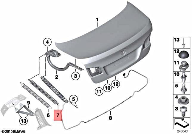 BMW OEM Return Spring Trunk 51247395173 51-24-7-395-173 for sale online ...