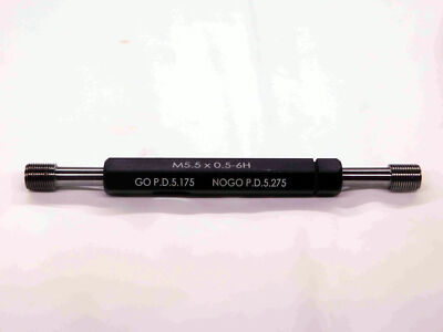 NEW M5.5 X 0.5 6H METRIC THREAD PLUG GAGE 5.5 .5 GO NO GO PD'S = 5.175 ...