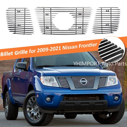 Fits 2009-2021 Nissan Frontier Main Upper Billet Grille Chrome Grill ...