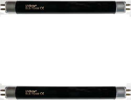 UVBrite® 2 x BLB-T5/4W 4 Watt Ultraviolet Black Light Bulb for UV Money ...