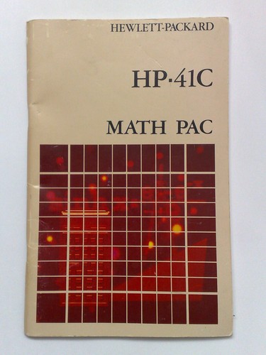 Math pac manual for Hewlett Packard HP 41C calculator | eBay