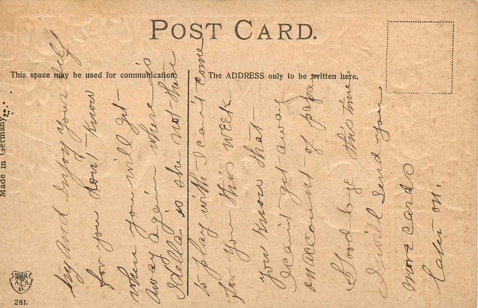 Postcard Greetings To My Darling Rose Trellis Divided C. 1910 Embossed ...