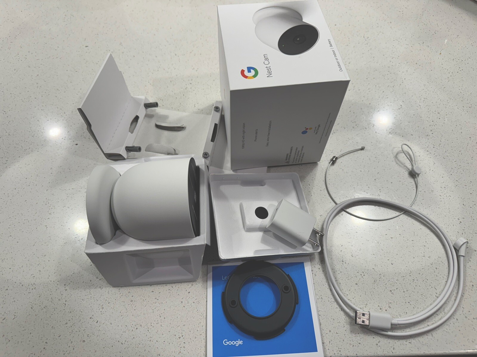 Google Nest Cam Indoor/Outdoor Surveillance Camera - Snow, Pack of 1 ...