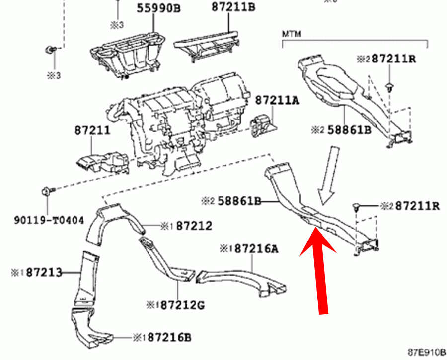 RH DRIVER AUTO DUCT CONSOLE BOX 58861-KK030 for TOYOTA HILUX REVO 2015 ...