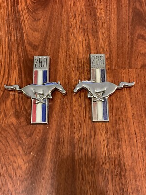 1967 1968 Ford Mustang 289 Fender Emblems Pair Factory OEM C7ZB-16C228 ...