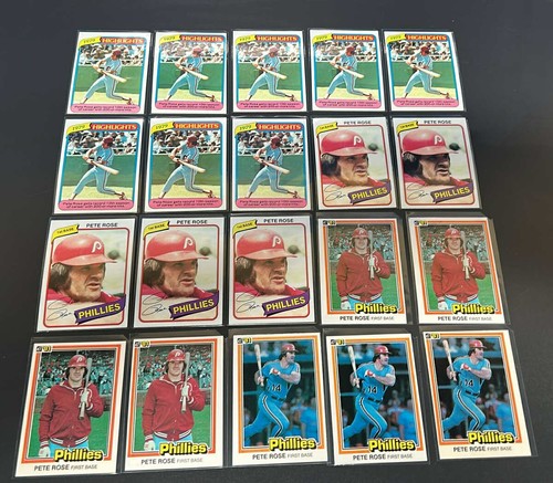 Pete Rose Lot of 301 cards NM to NM/MT 1980 Topps #540 Red Phillies ...