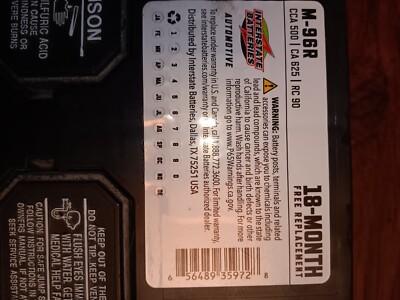 Interstate Battery Car Battery Group Size 96R 500 Cca Used | eBay