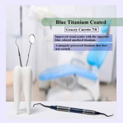 Hollow Handle Blue Titanium Periodontal Gracey Curette 7/8 Dental ...