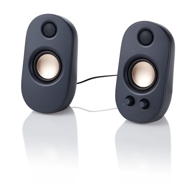 onn. AC Powered Computer Speakers with Volume and Bass Controls, 7.32 ...