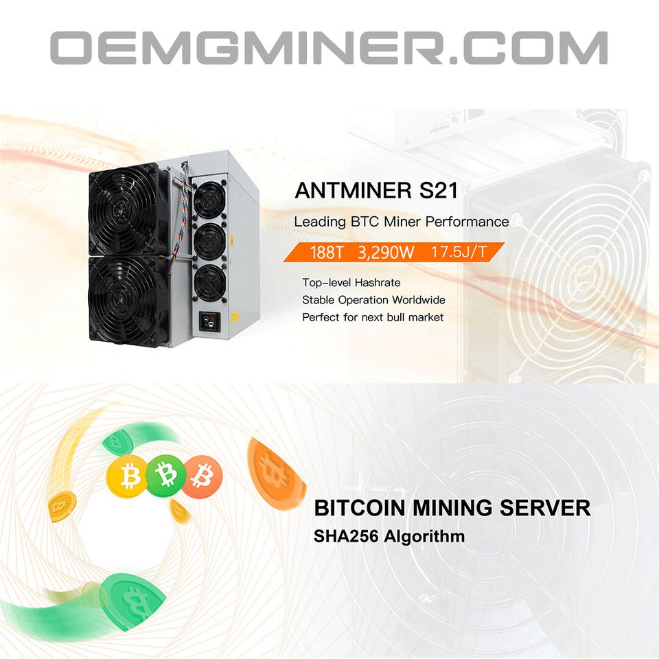 New Bitmain Antminer S21 188T 3290W Bitcoin BTC ASIC Miner ready stock | eBay