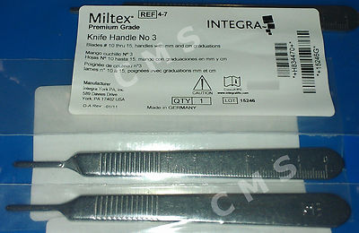 MILTEX No 3 Scalpel Knife 10-15 Blade mm Handle 5" Stainless GERMANY ...