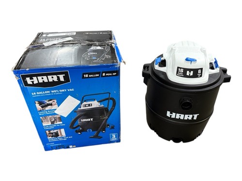 Hart Wet/Dry Shop Vac 16 Gal 6 Peak HP Heavy Duty Vacuum Cleaner Home ...
