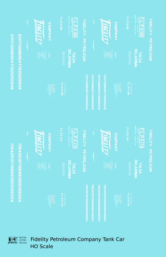 K4 HO Scale Decals Fidelity Petroleum Tank Car White | eBay