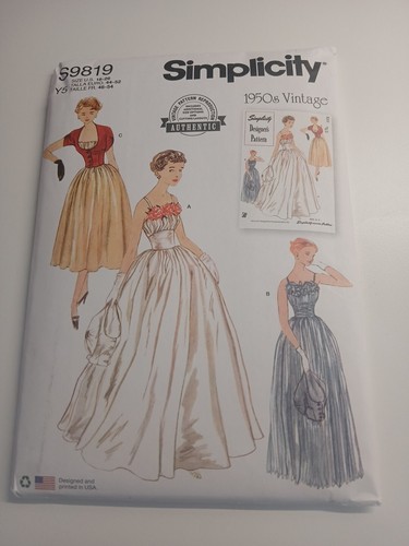 Simplicity 9819 1950's Vintage Reproduction Dresses & Jacket Pattern Sz ...
