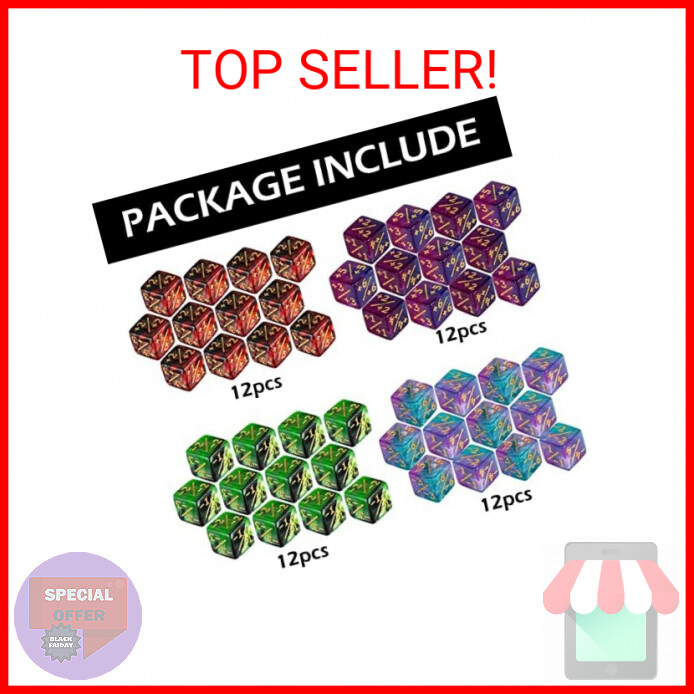 48 PCS Magic The Gathering MTG Counter Dice Marble Bulk Life Counters ...