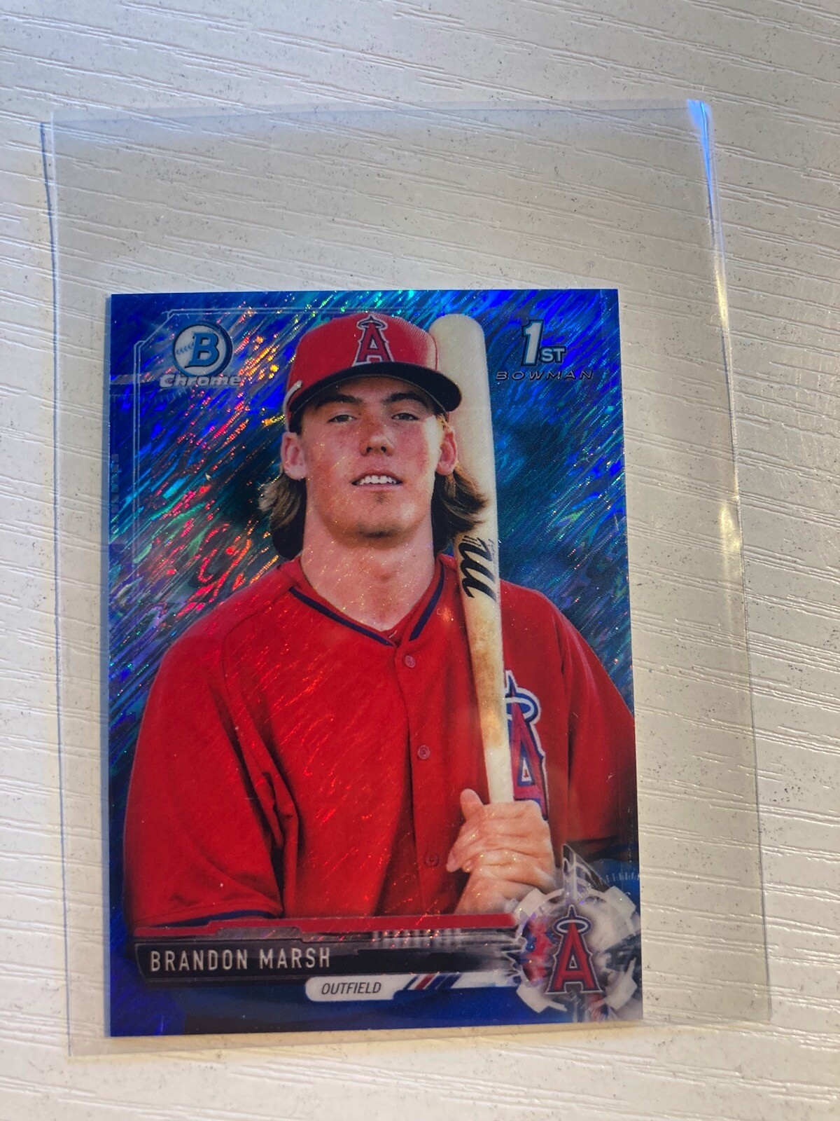 2017 Bowman Chrome Mini Blue Shimmer Refractor /150 Brandon Marsh ...