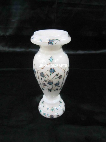 8" Tall Marble Flower Vase Random Design Mosaic inlay Work Bedroom ...