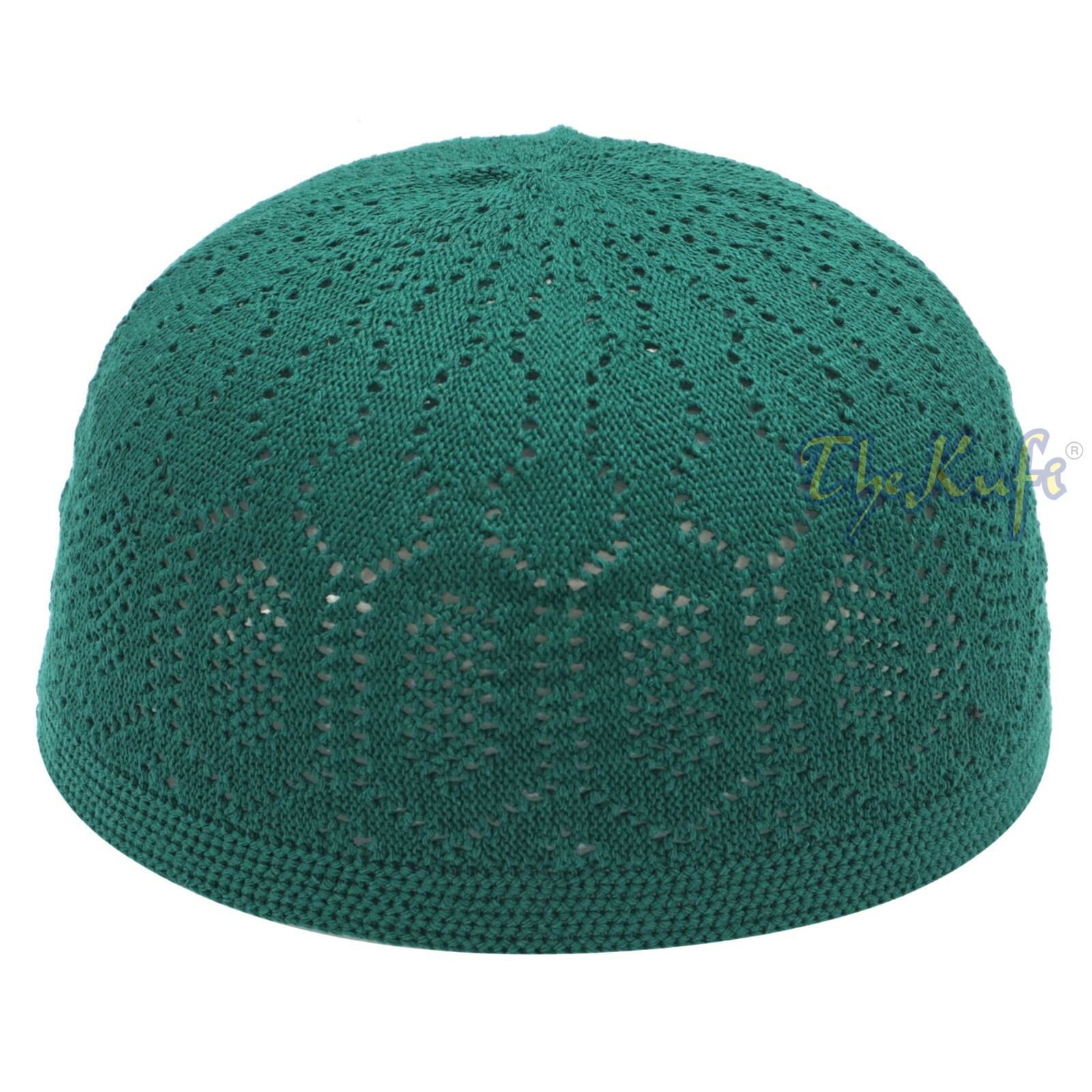 Islamic Kufi Skull Cap Green Cotton Open-Knit Turkish-Style - Muslim ...