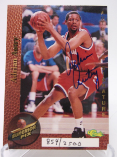 1995 Classic Marketing ADRIAN AUTRY 854/2500 SIGNED Basketball Card NBA ...
