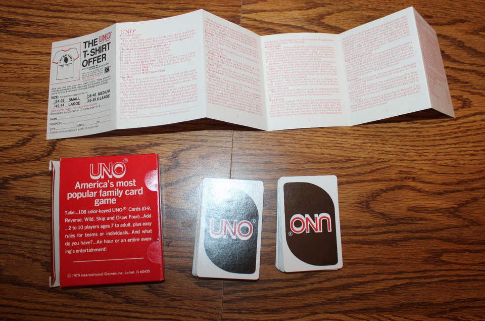 Vintage 1979 UNO Card Game Complete Deck with Box & Instructions 1970 Board | eBay
