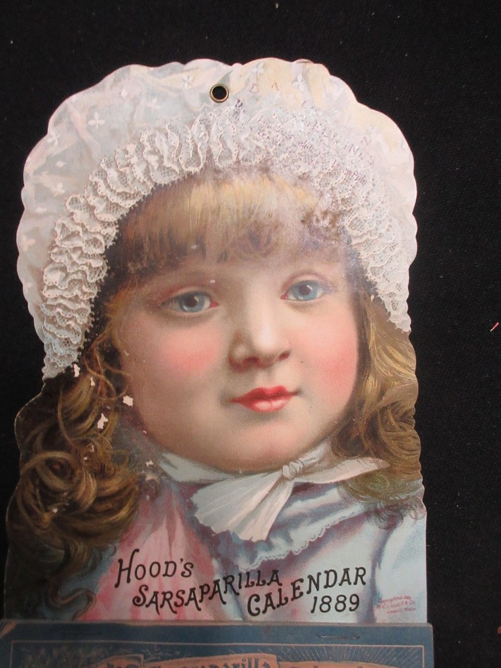 1889 Hood's Sarsaparilla Antique Advertising Lithographed Calendar ...