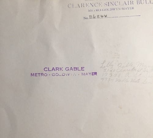 Clark GABLE—SIGNED LARGE PHOTO—1 Oscar•Capra•Lombard•GWTW•Marilyn ...