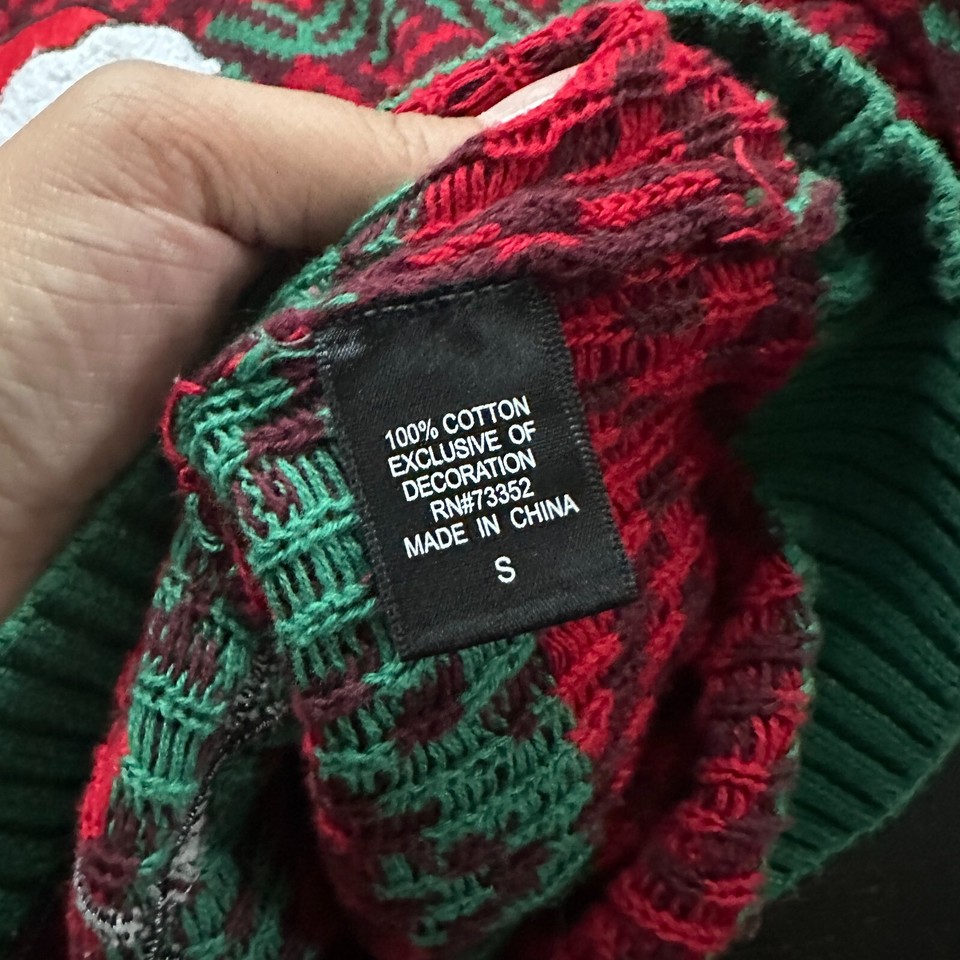 33 Degrees Ugly Christmas Sweater Mens Small Knit Pullover Santa Clause ...