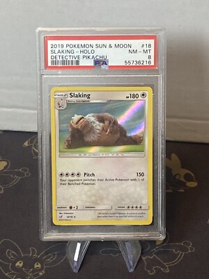 2019 Pokémon Sun & Moon Detective Pikachu #18 - Slaking - HOLO - PSA 8 ...