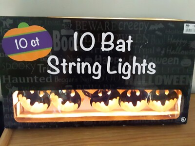 Vintage Big Lots 10 Bats String Halloween Lights Boo!! | eBay