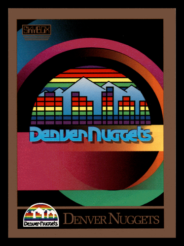 Denver Nuggets Team Card 1990 SkyBox #334 Denver Nuggets Centered Mint ...