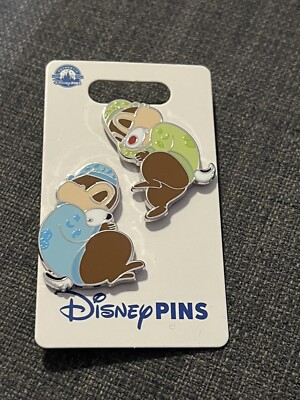 New Disney Parks Chip & Dale 2 Pin Set Sleeping In Pajamas | eBay
