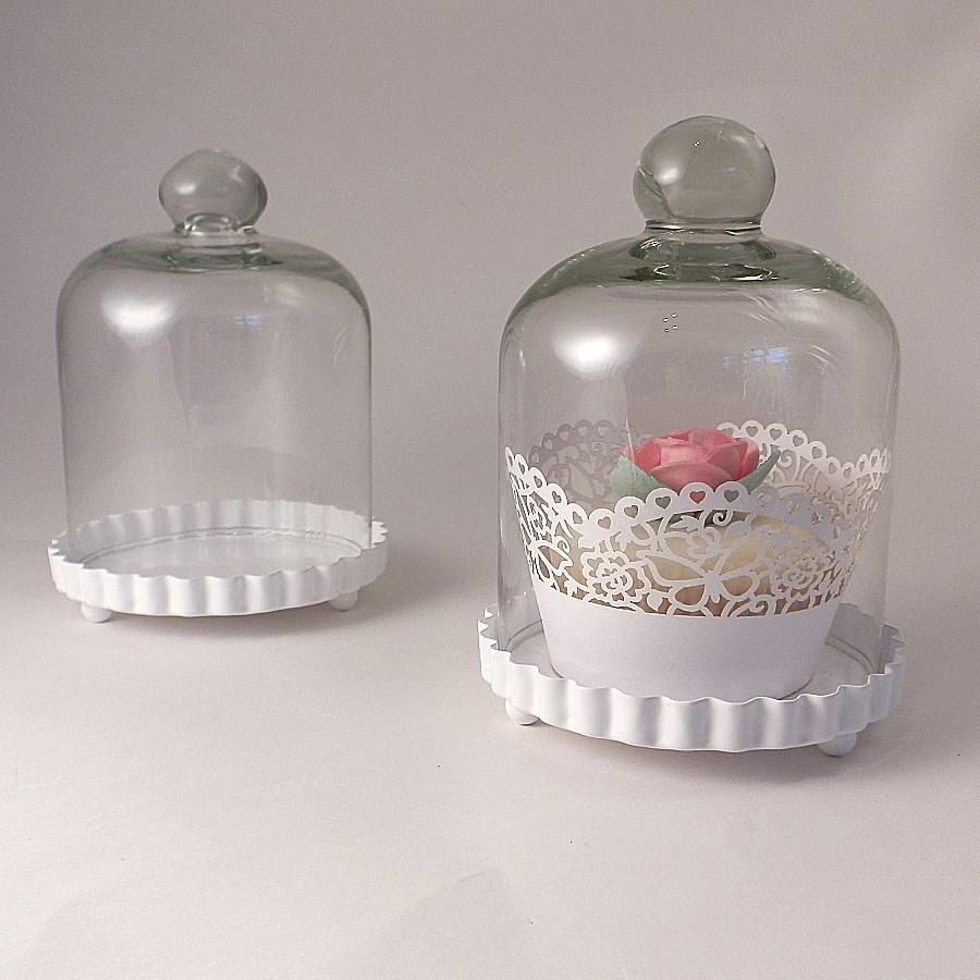 Mini Glass Bell Jar With Fluted Base Amazon.com: SUNNYCLUE Glass Bell